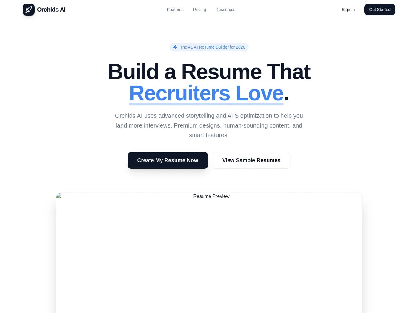 Orchids AI Resume Builder