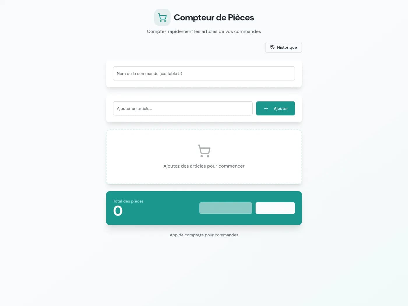 Order Piece Counter