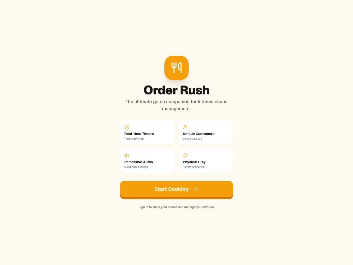 Order Rush Game Companion