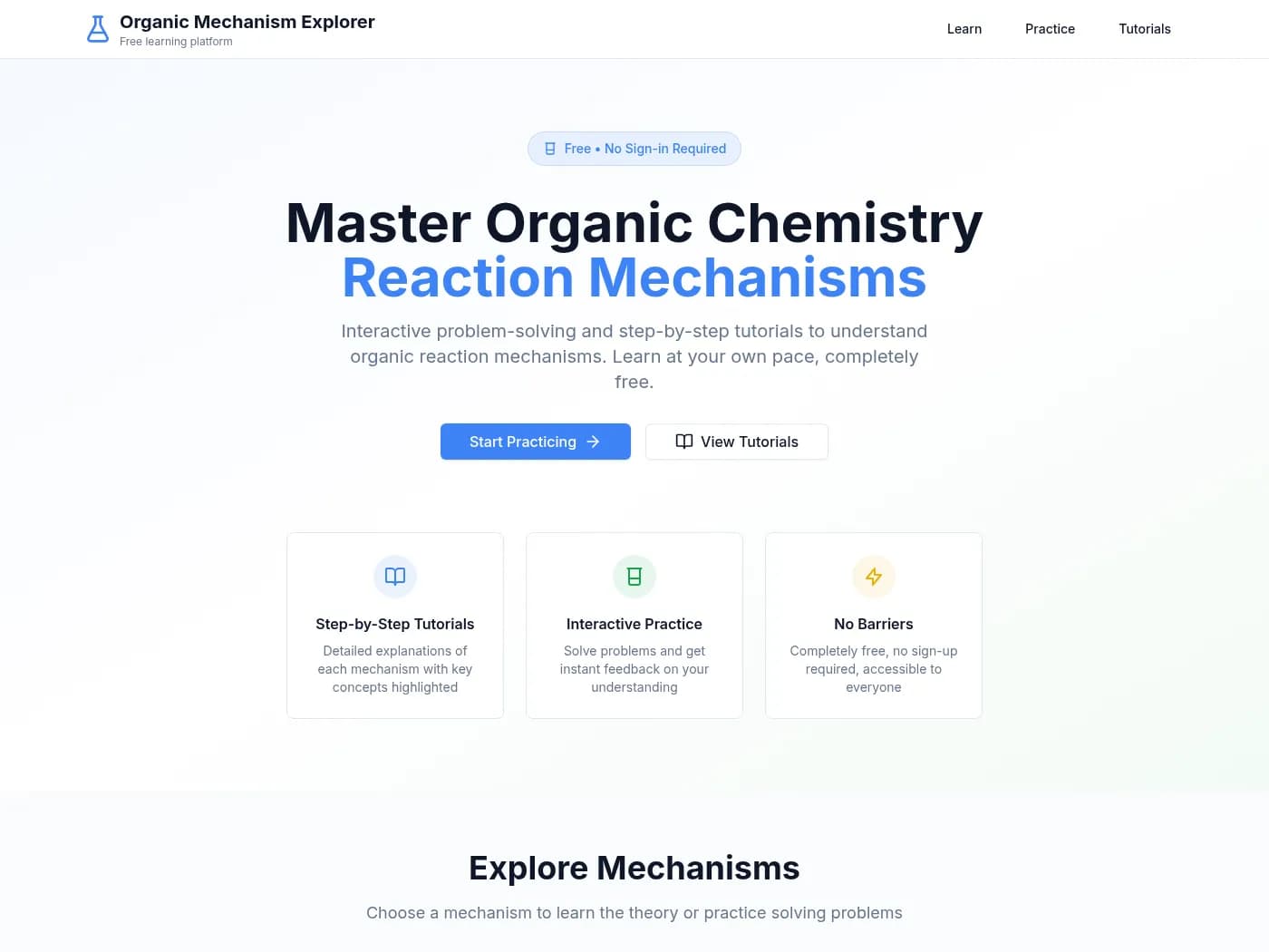 Organic Mechanism Explorer