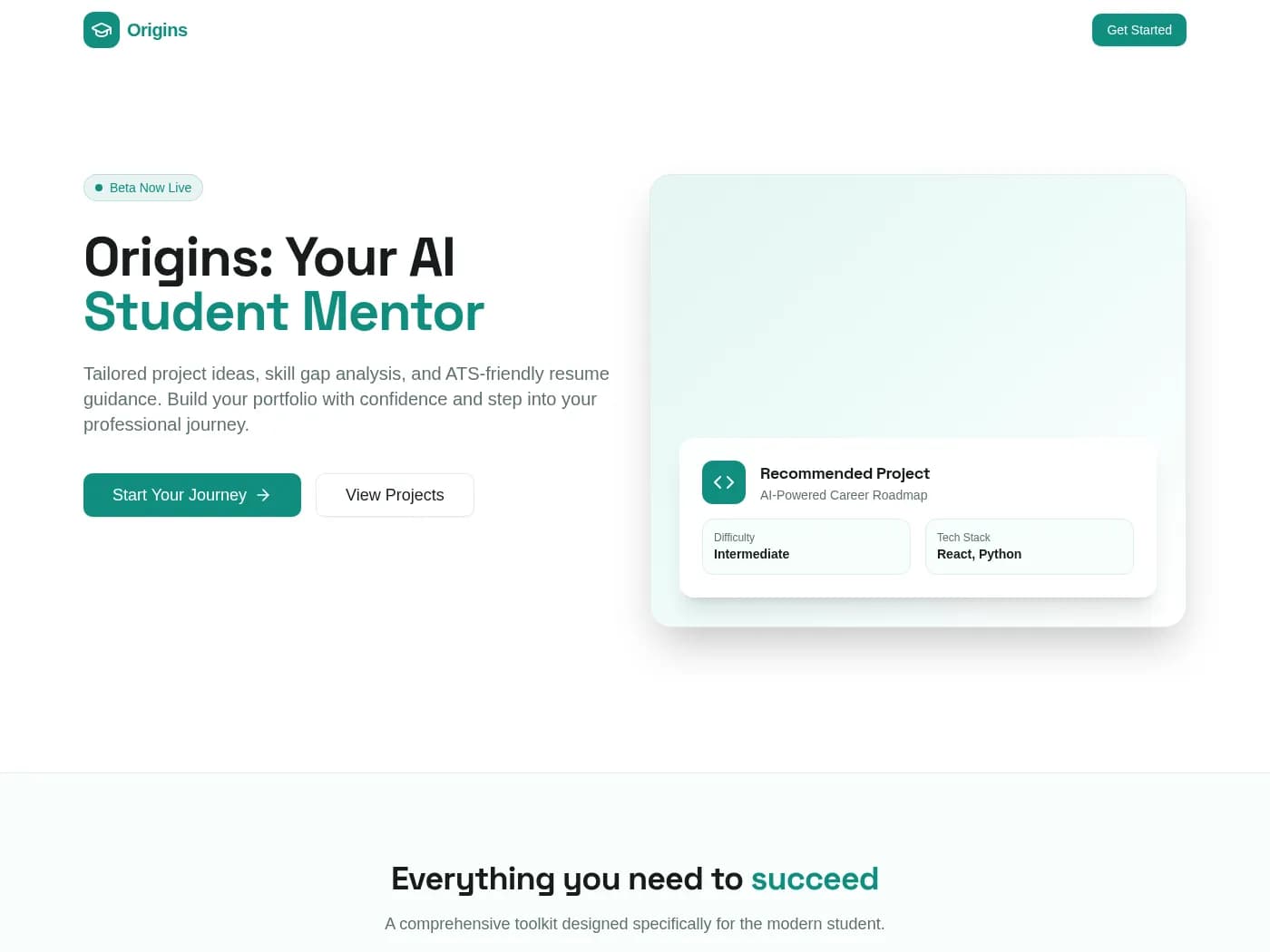 Origins – Smart Student Mentor