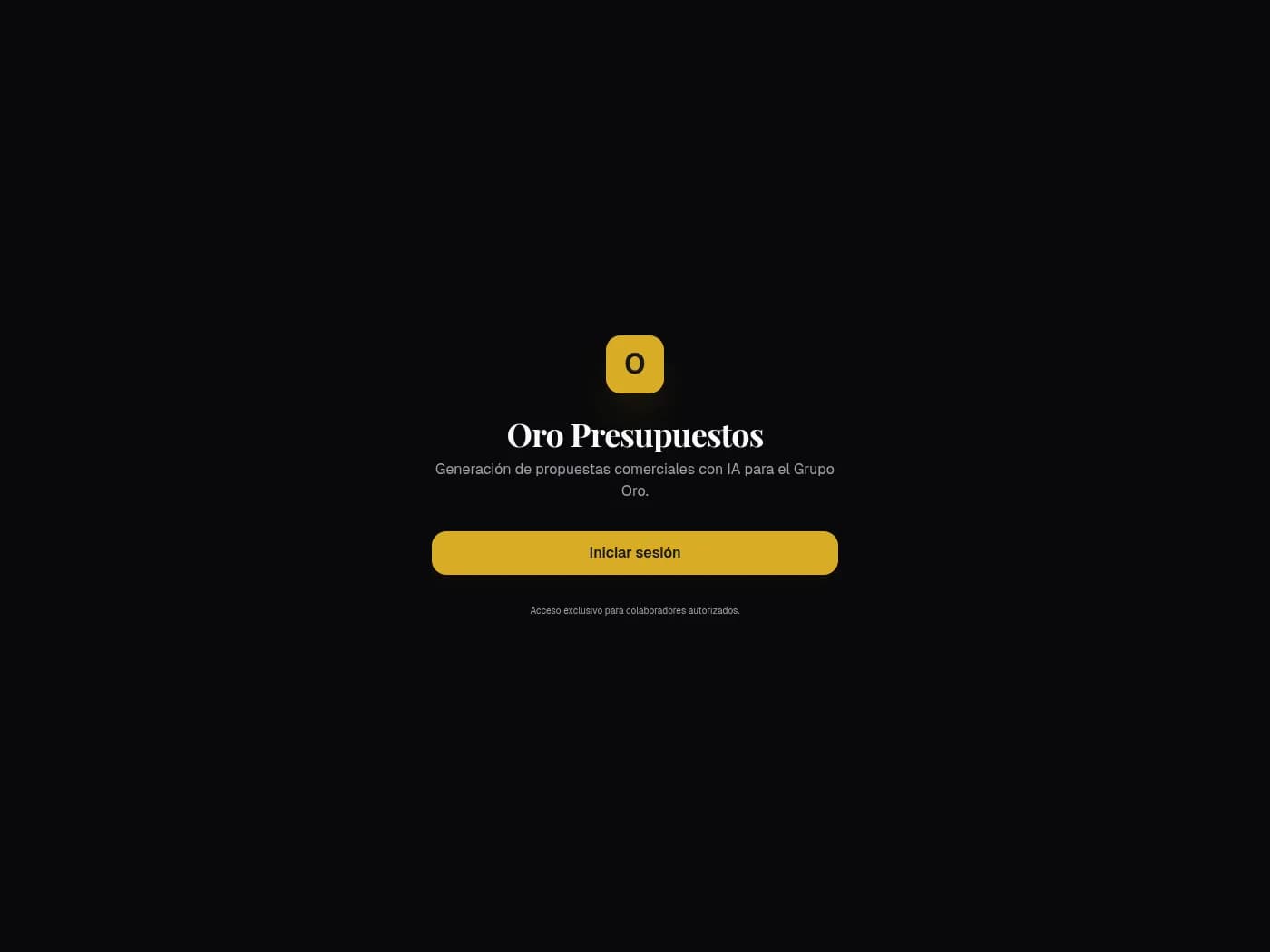 Oro Presupuestos AI App