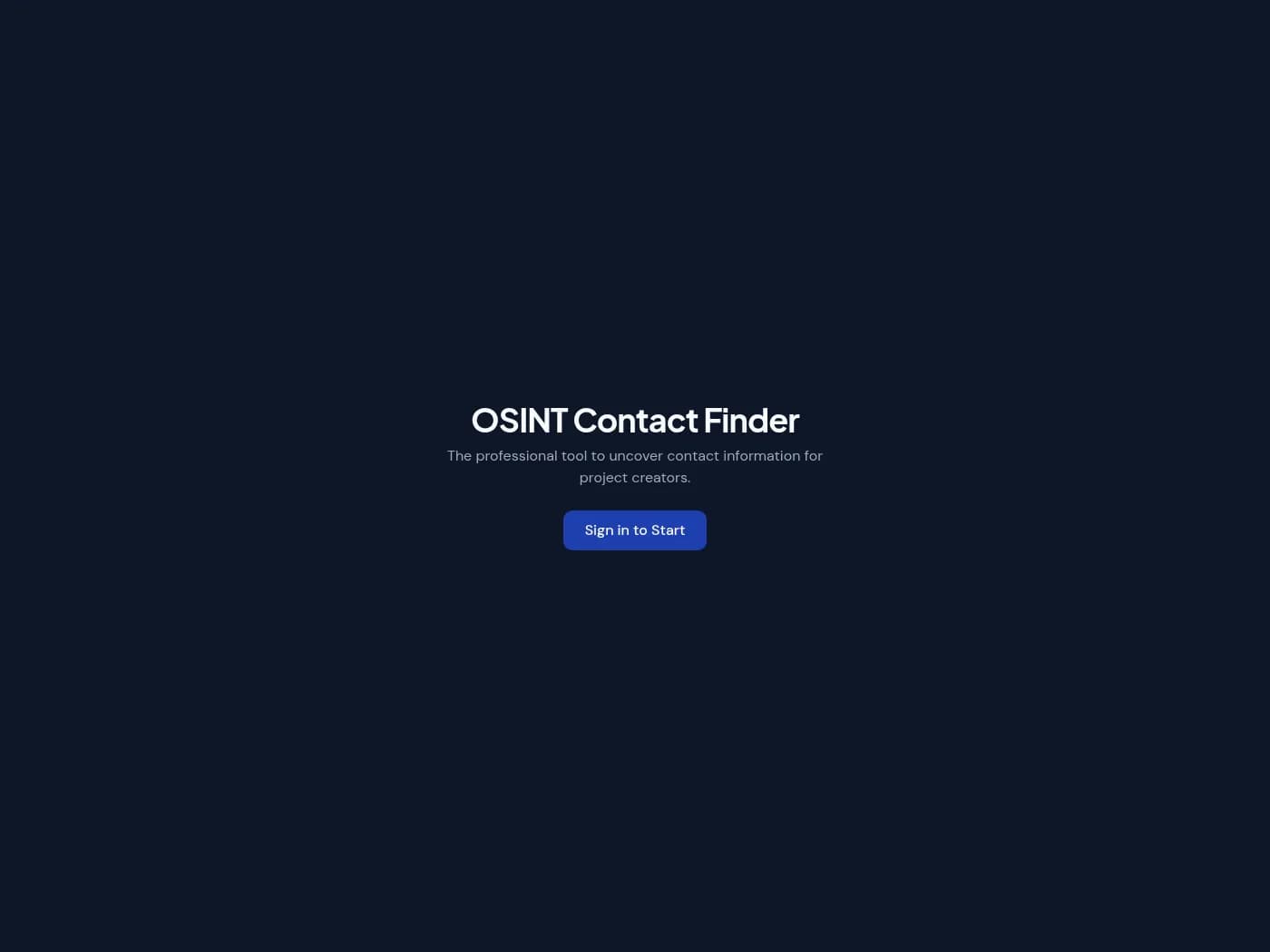 OSINT Contact Finder
