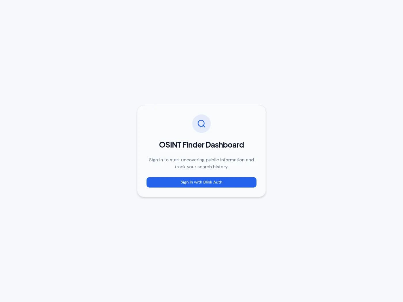 OSINT Finder Dashboard