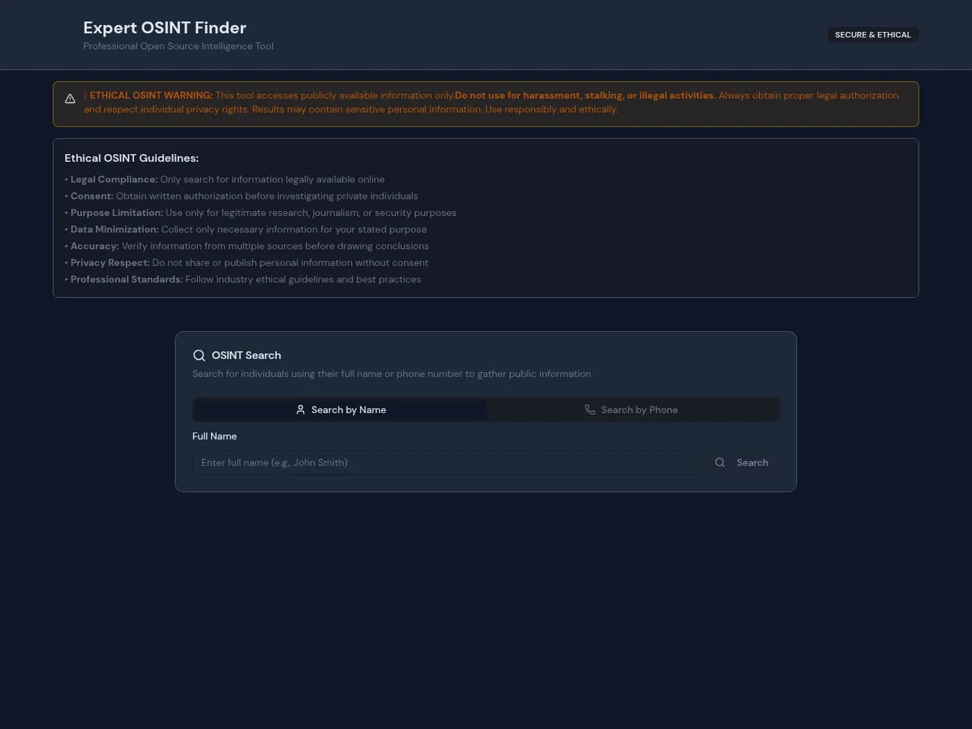 Expert OSINT Finder