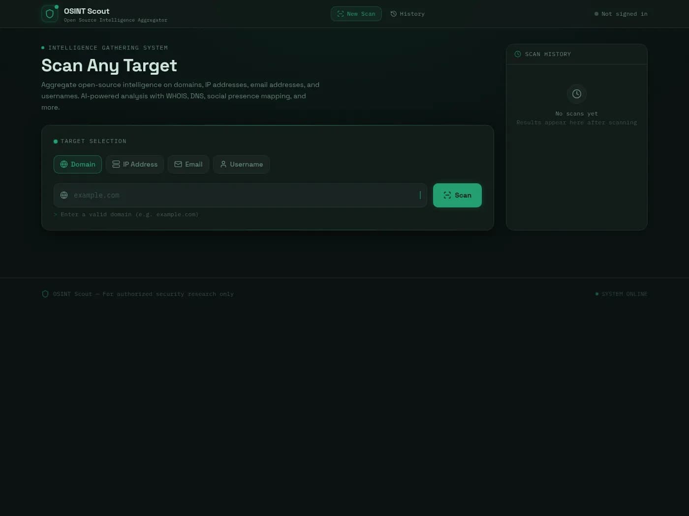 Web OSINT Scanner
