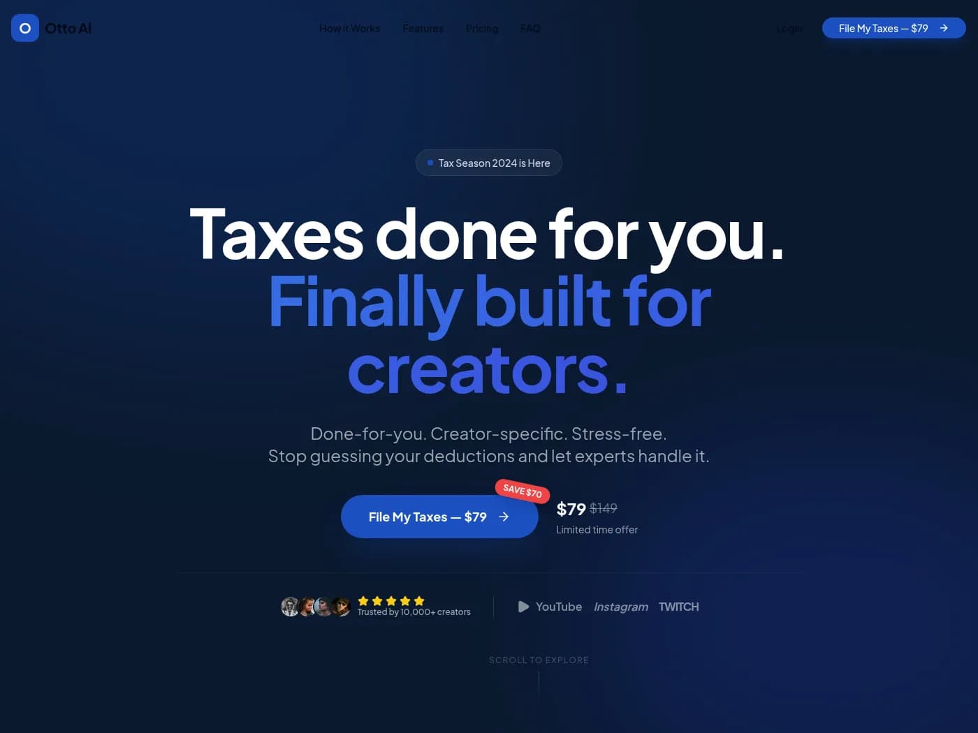 Otto Creator Tax Landing