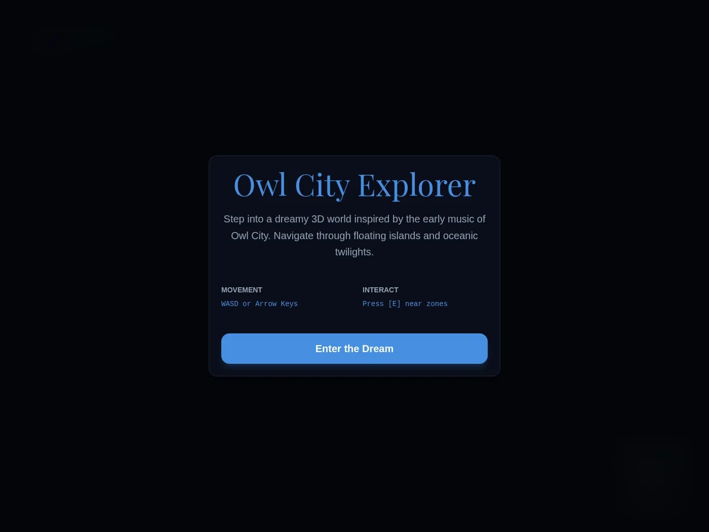 Owl City 3D Explorer