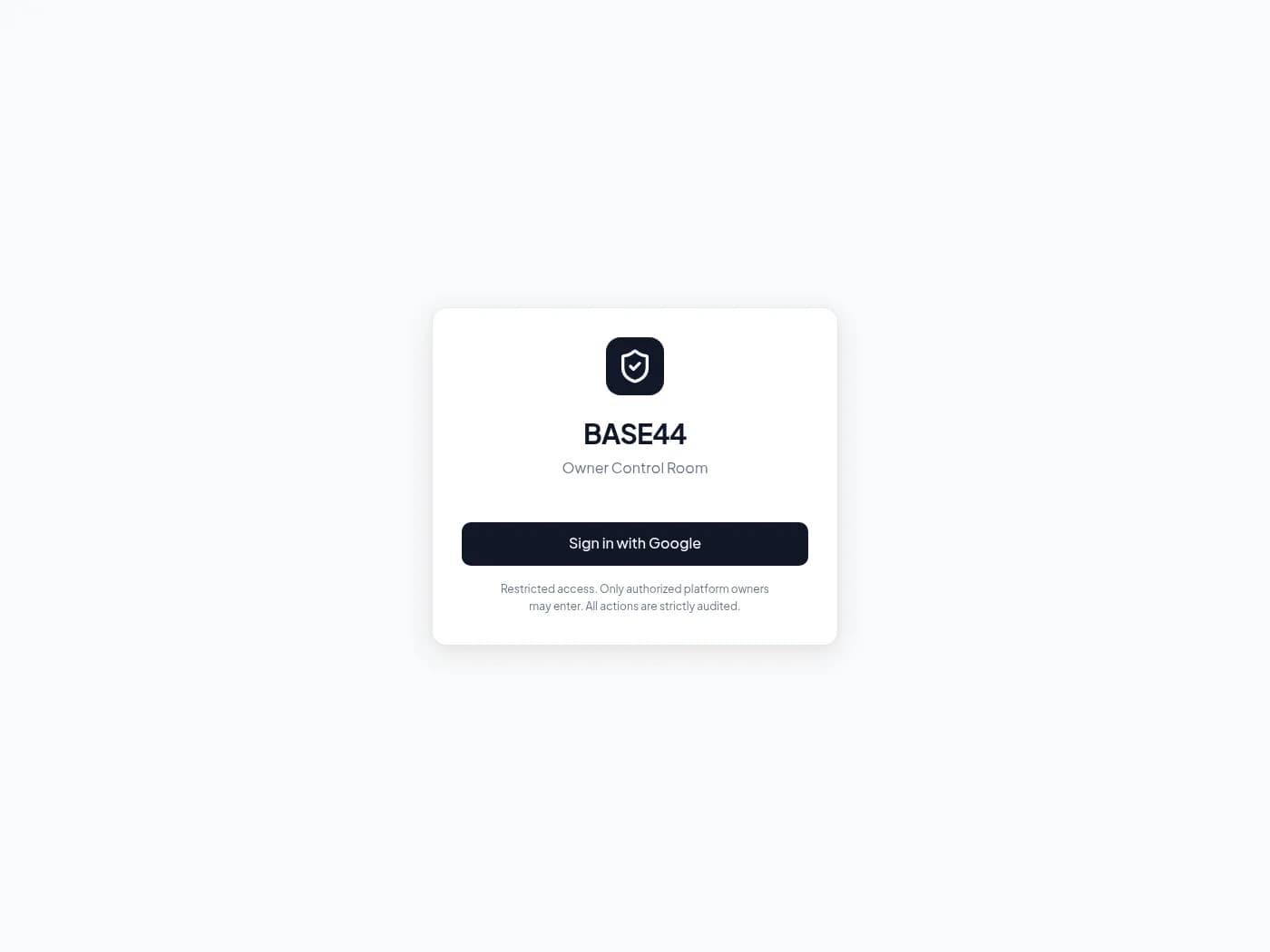 BASE44 Owner Control Room