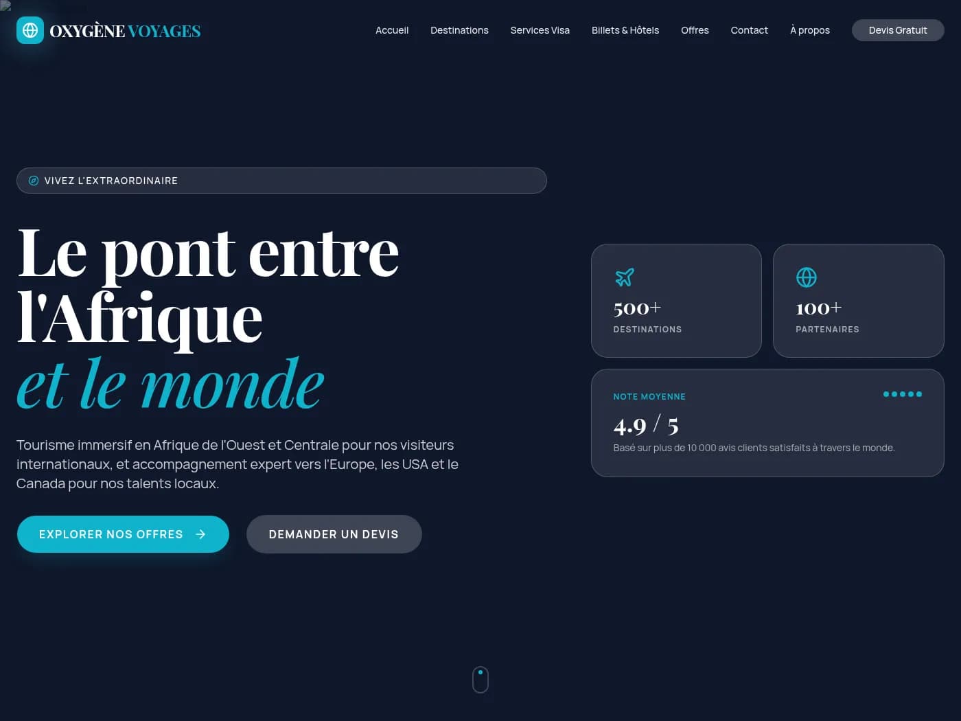 Oxygène Voyages Site