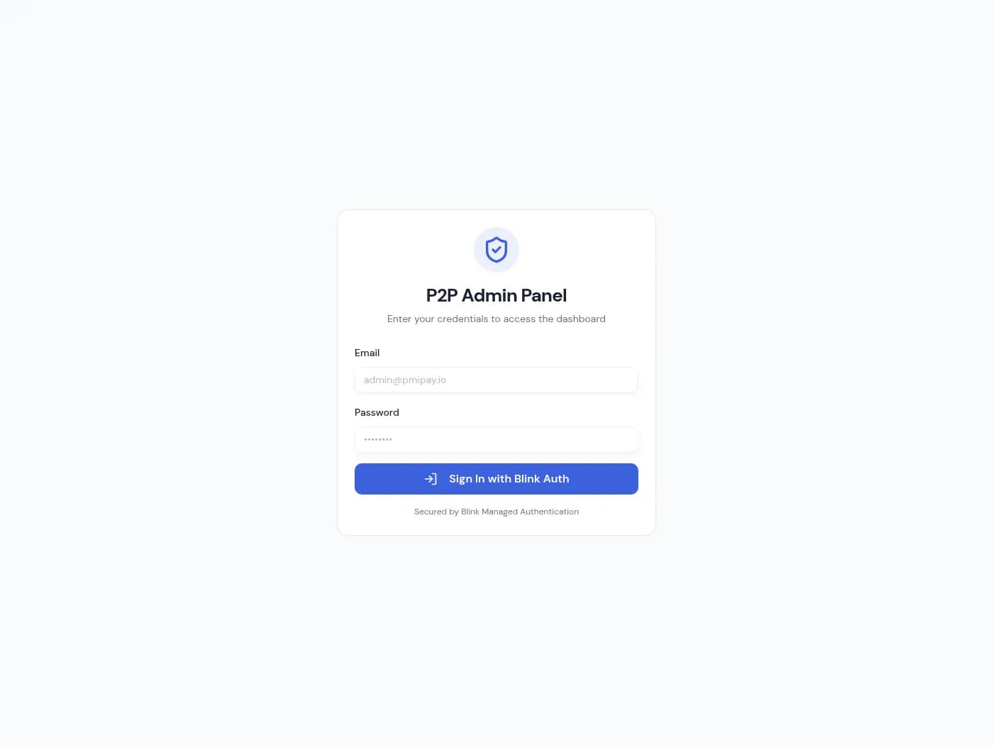 P2P Admin Dashboard