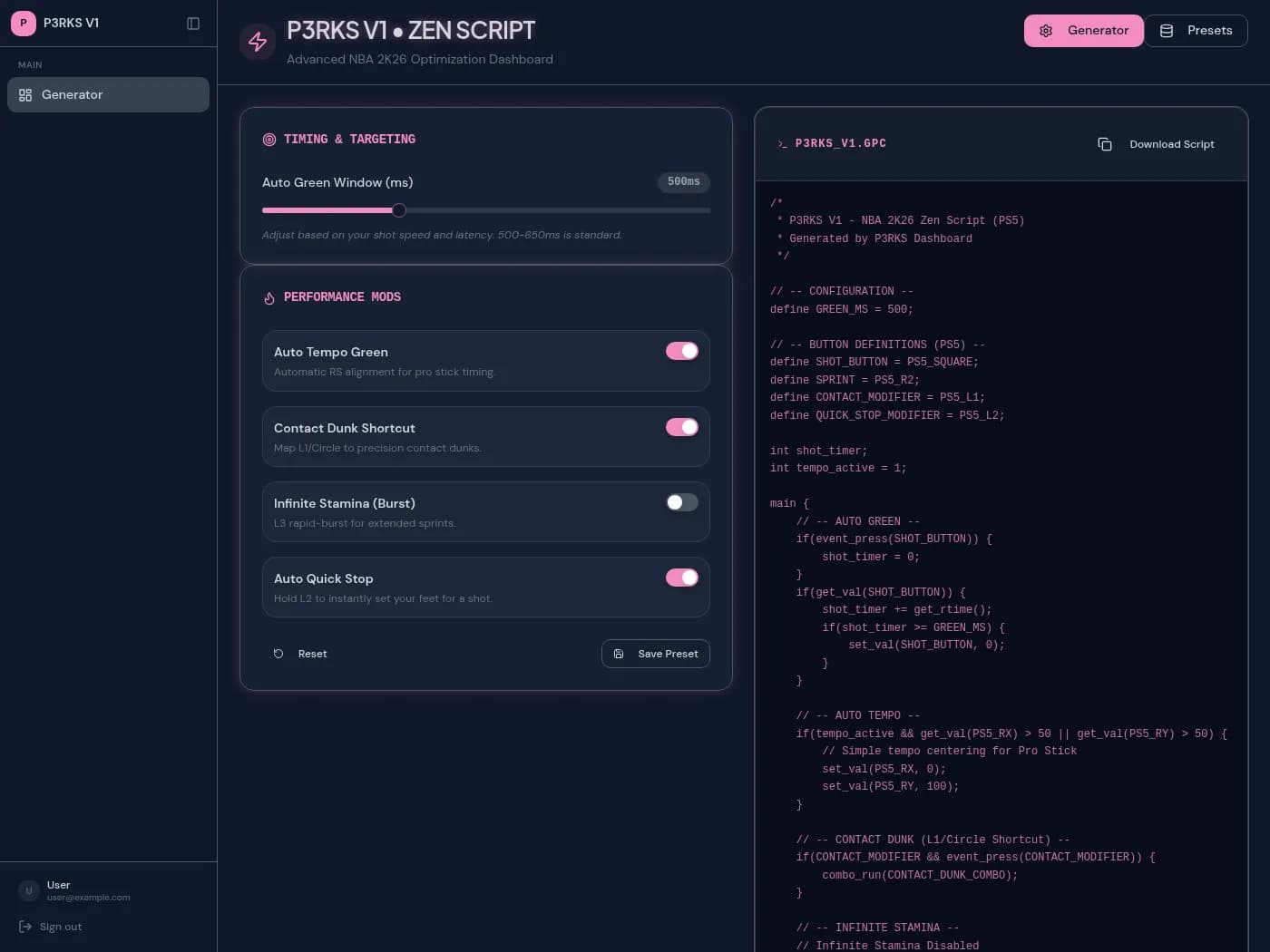 P3RKS Zen Script