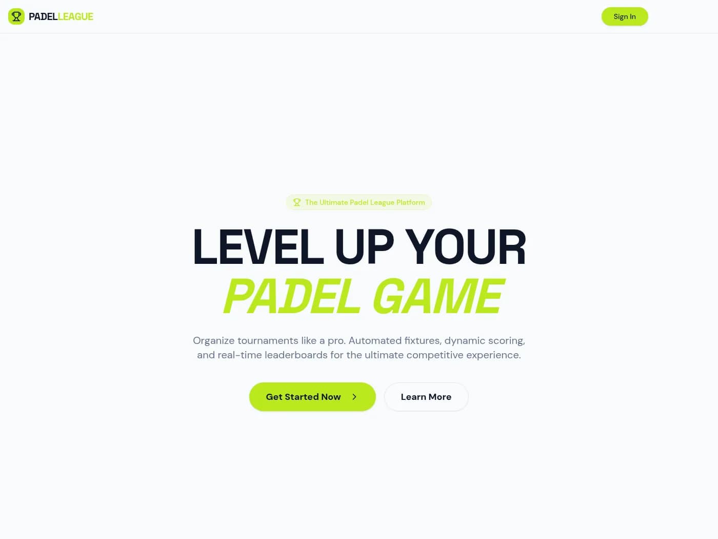 Padel League Platform