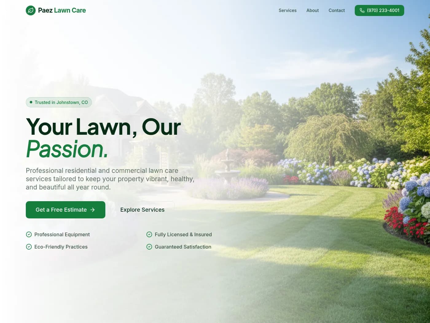 Paez Lawn Care Site