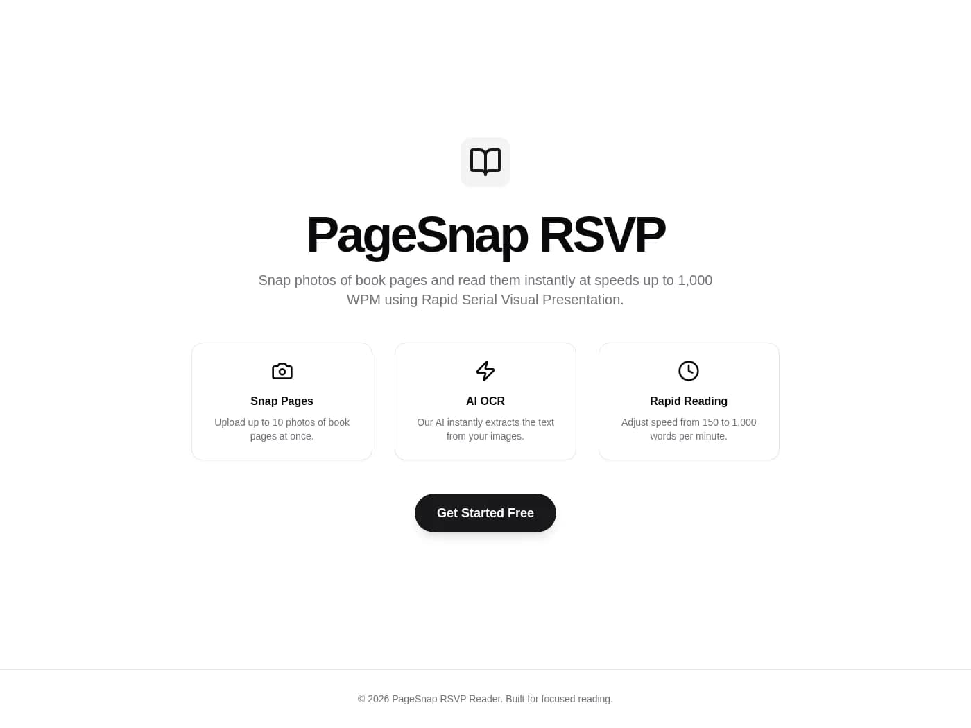 PageSnap RSVP Reader