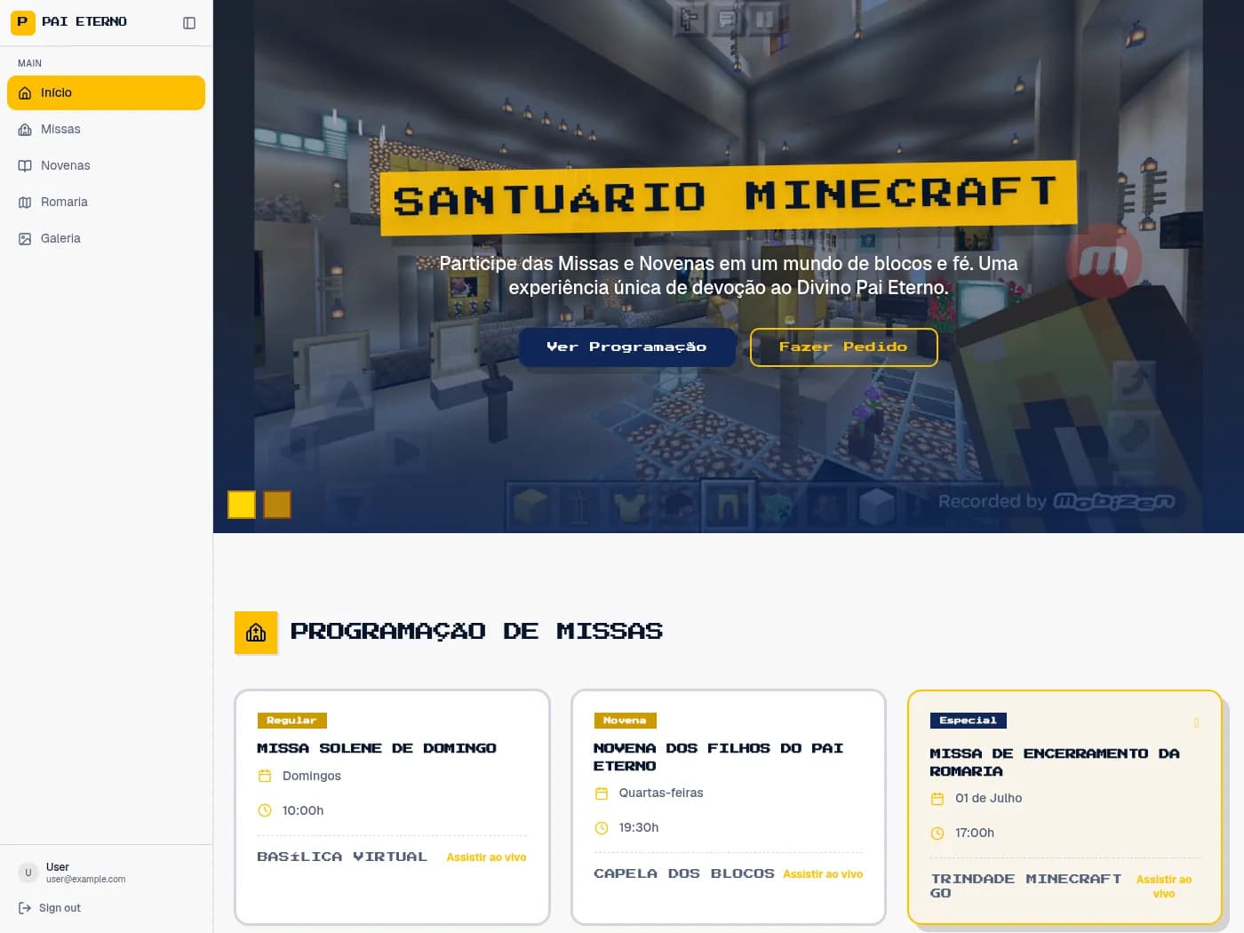 Pai Eterno Minecraft Hub