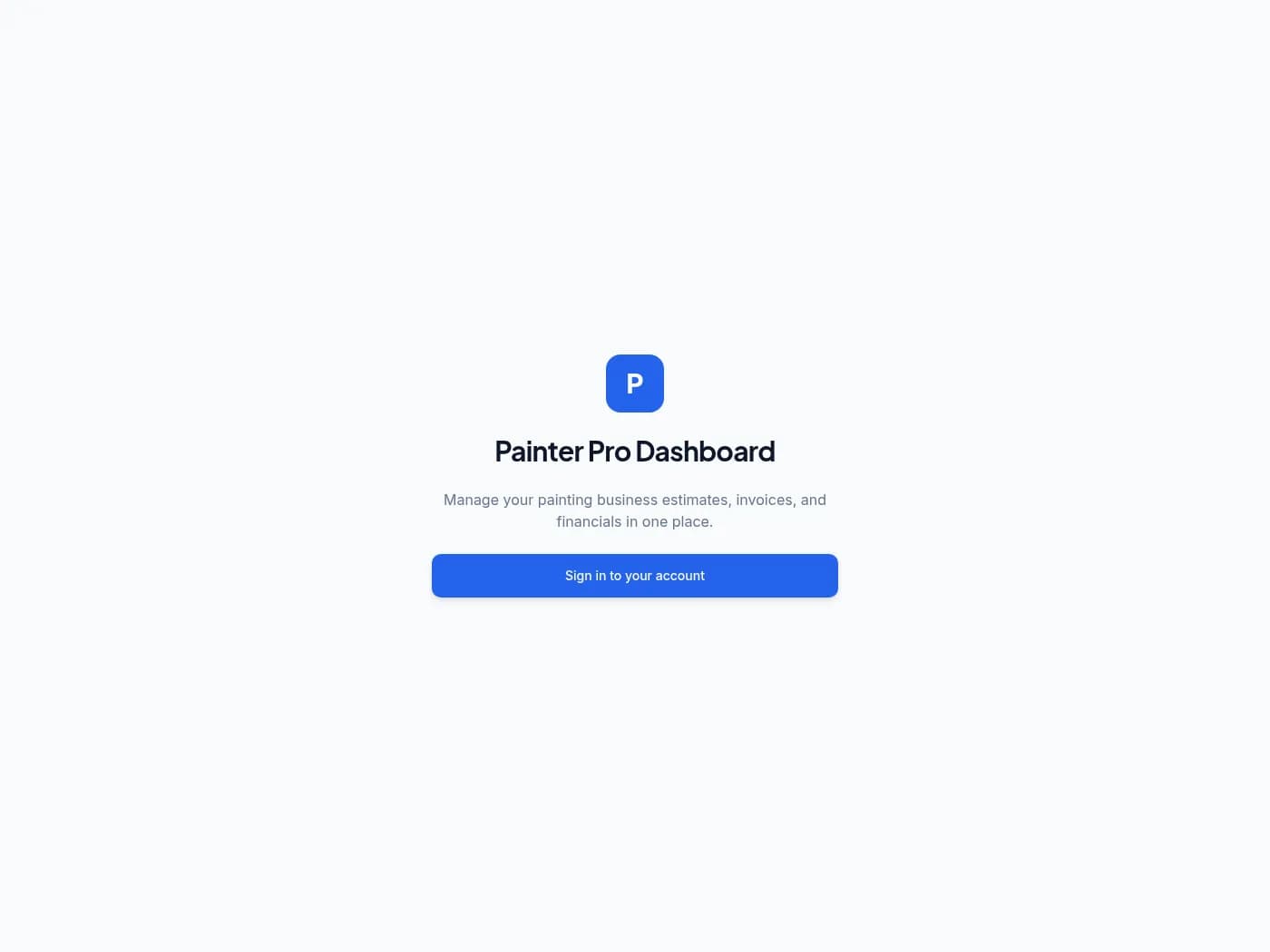 Painter Pro Dashboard