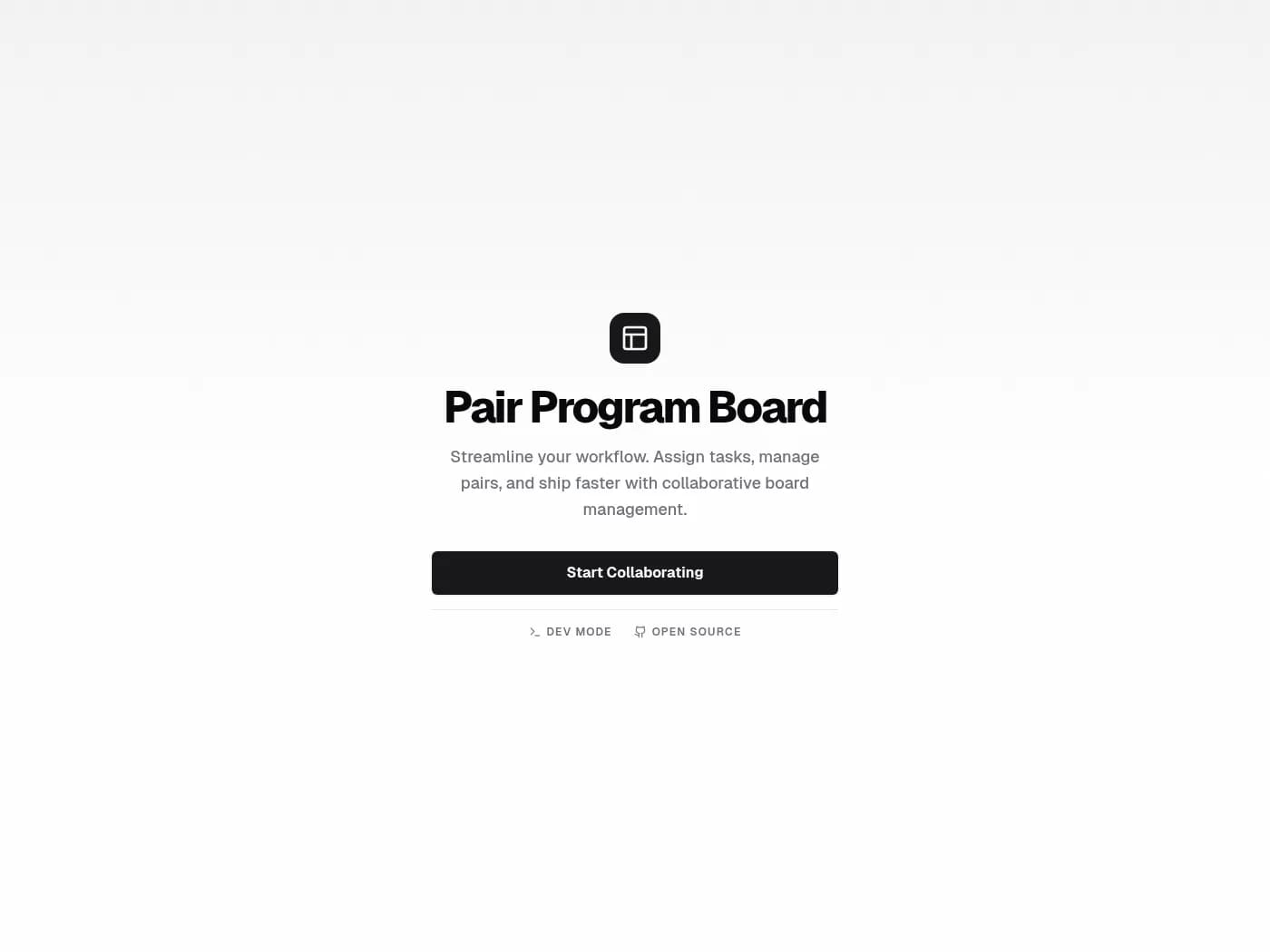 Pair Programming Board