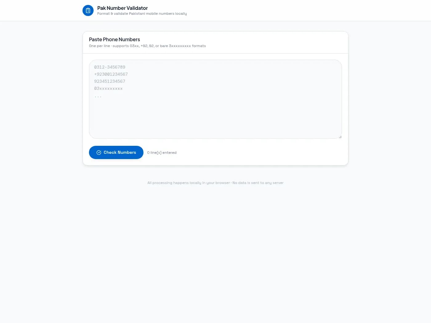 Pak Number Validator