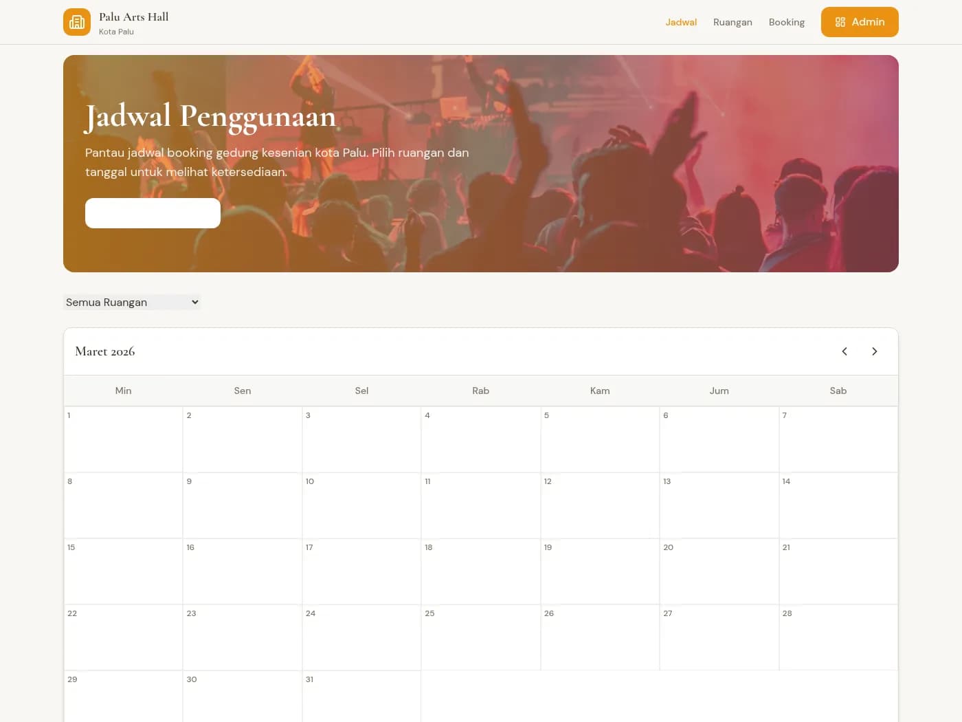 Palu Arts Hall Scheduler