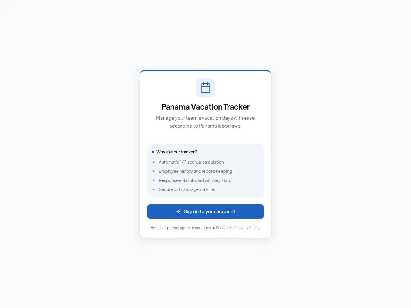 Panama Vacation Tracker