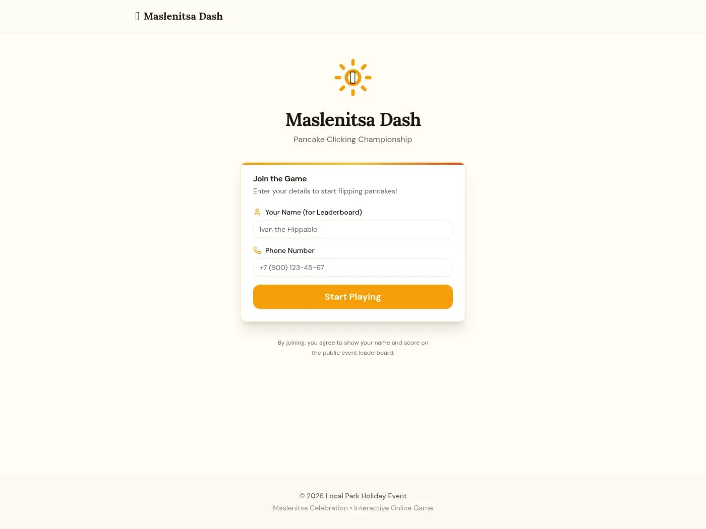 Maslenitsa Pancake Dash