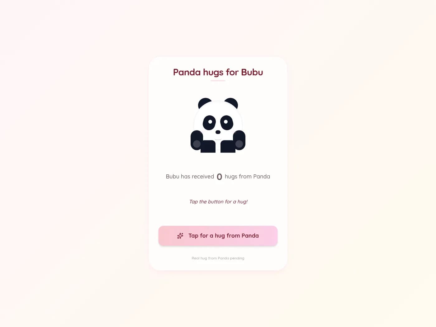 Panda Hugs for Bubu