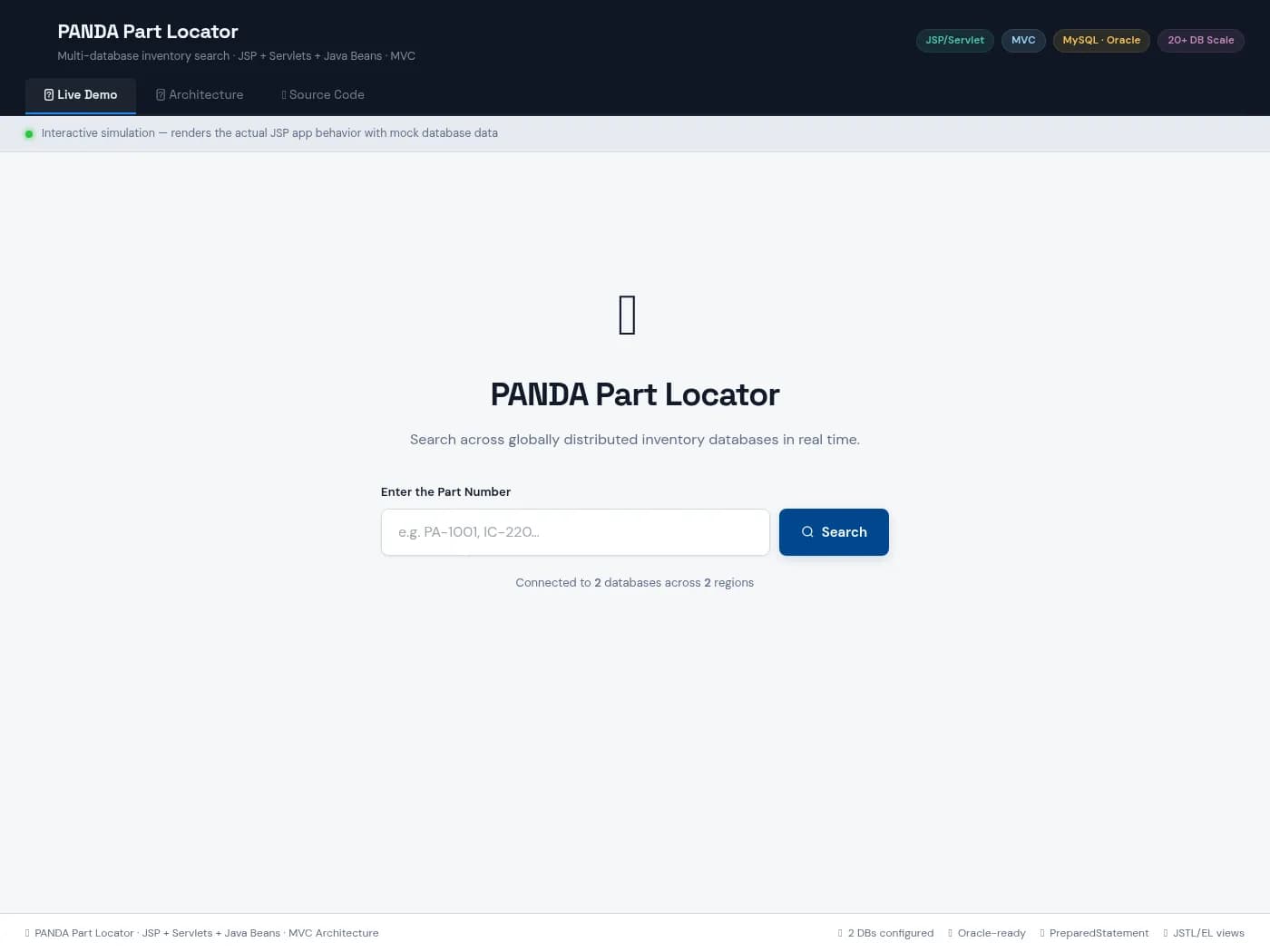 PANDAS Part Locator -JNDI