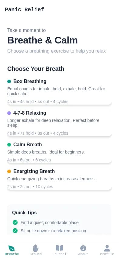 Panic Relief App