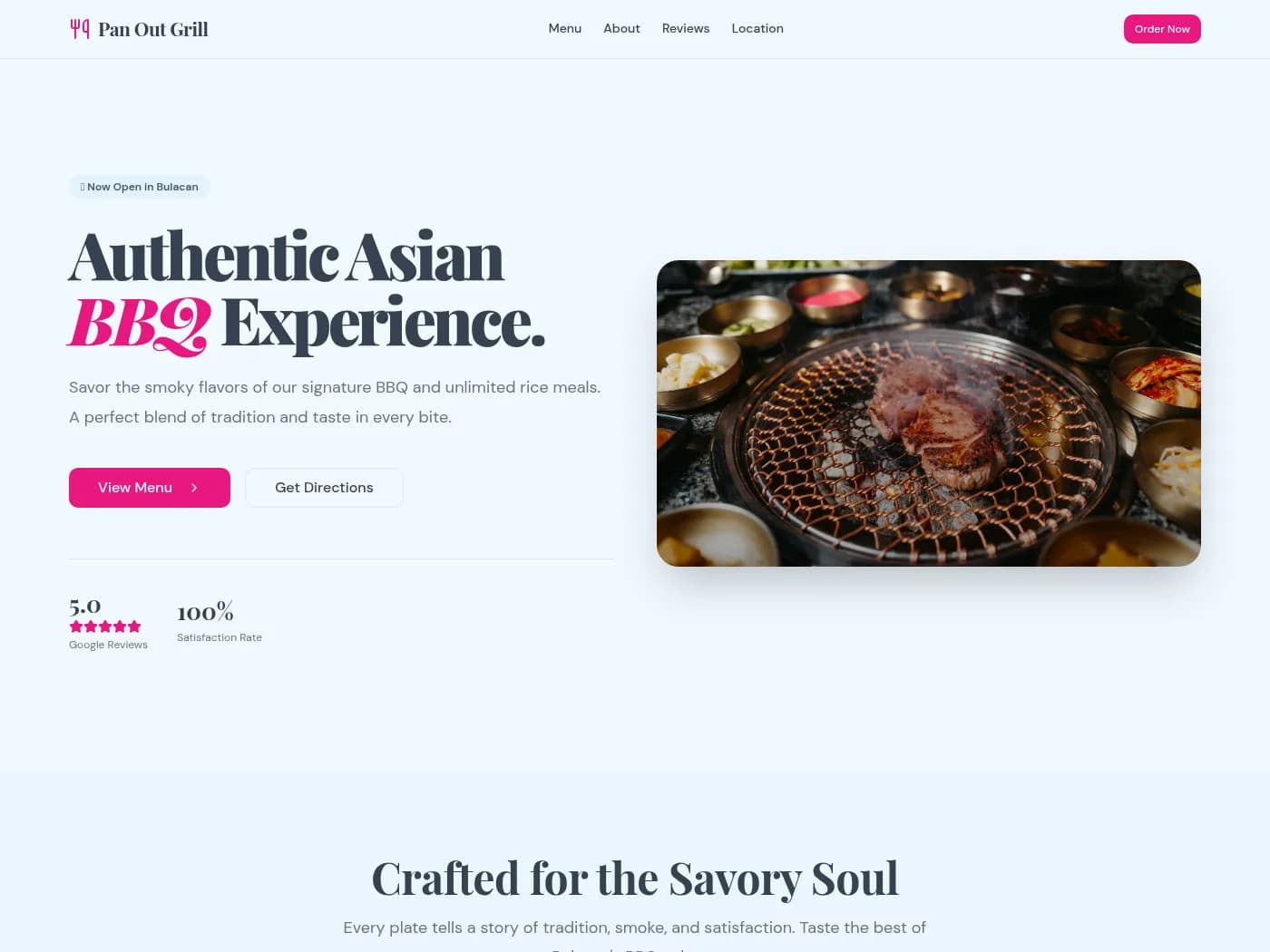 Pan Out Grill Website