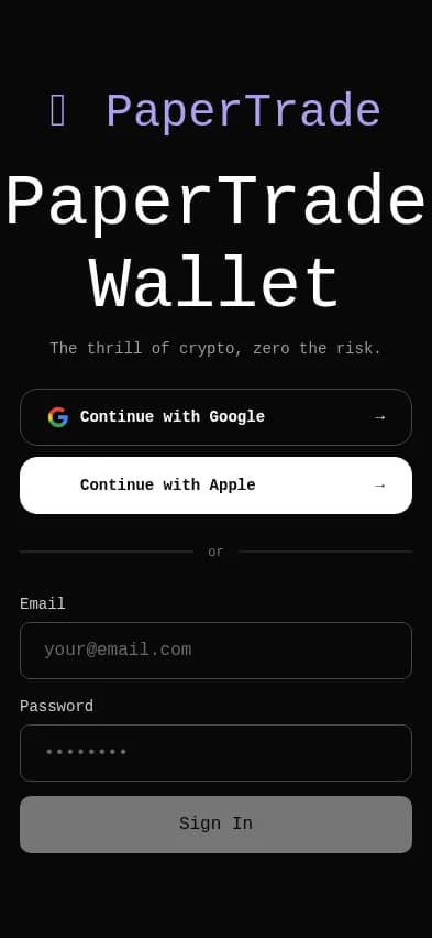 PaperTrade Wallet
