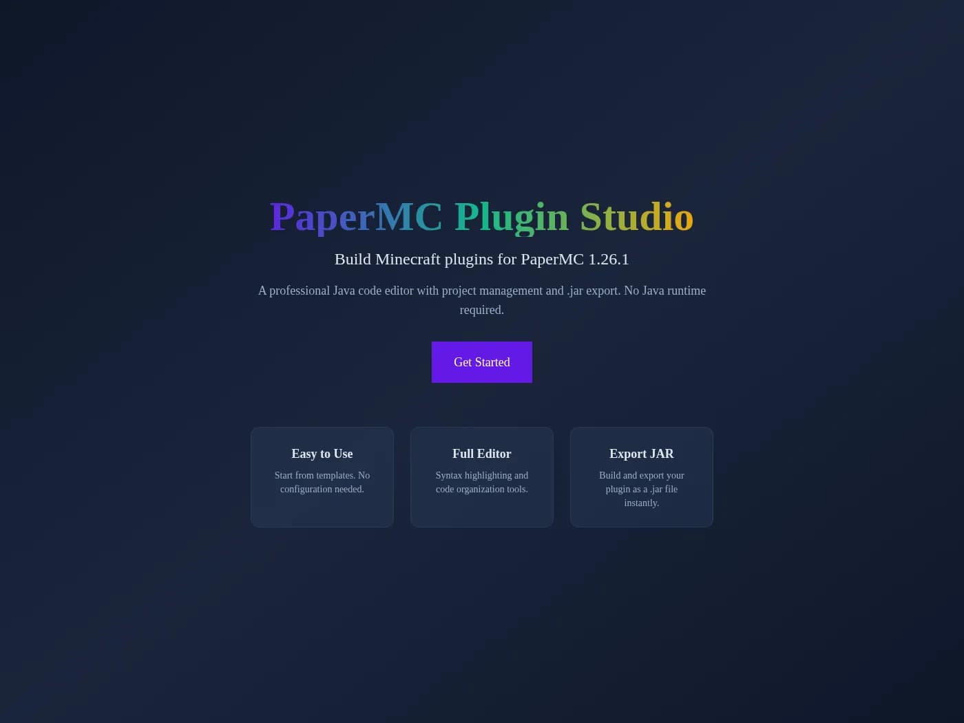 PaperMC Plugin Studio