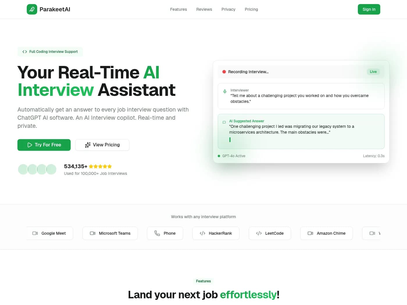 Parakeet AI Clone
