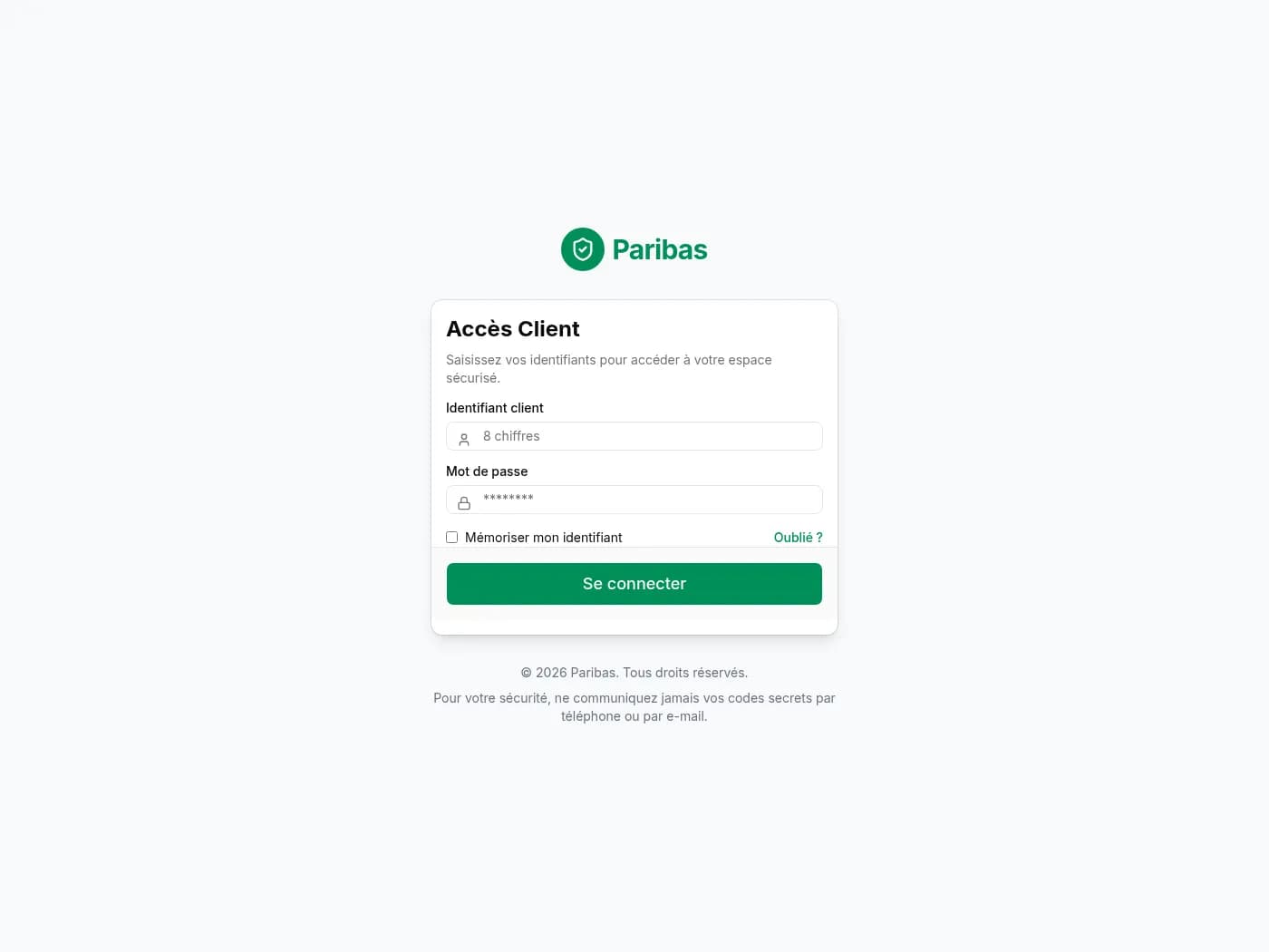 Paribas Client Portal