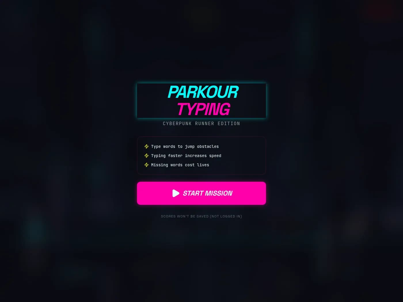Parkour Typing Runner