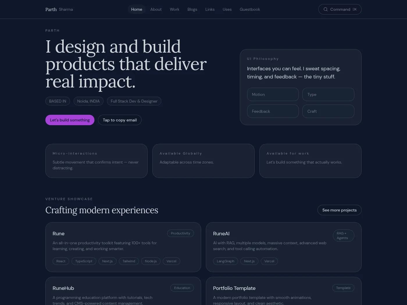 Parthh.in React Clone