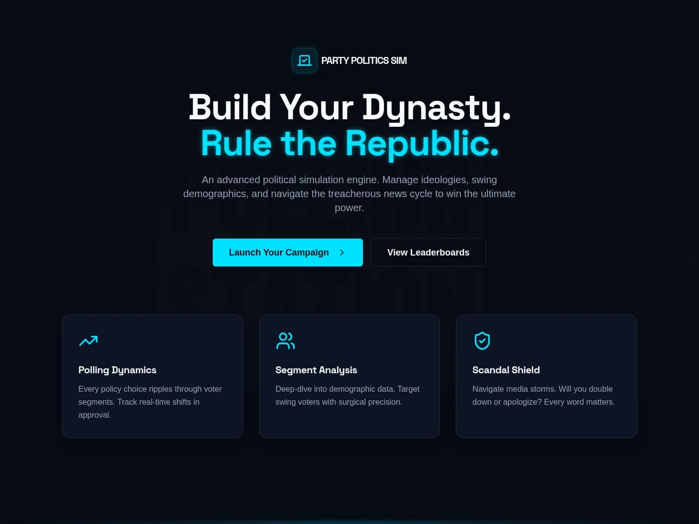 Party Politics Simulator
