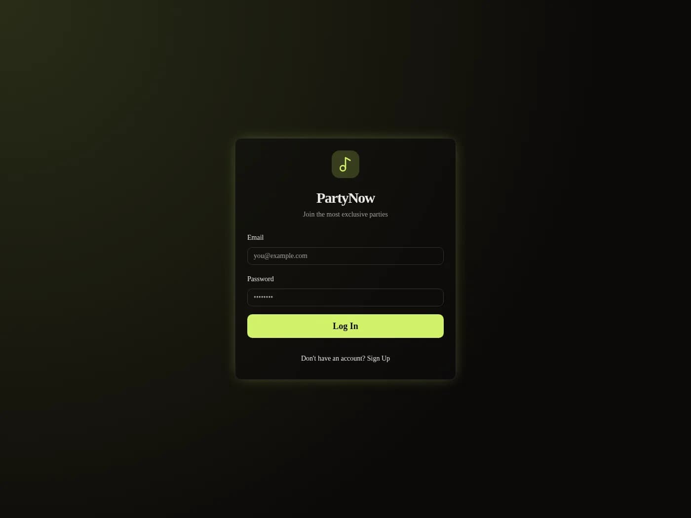 PartyNow Social Web