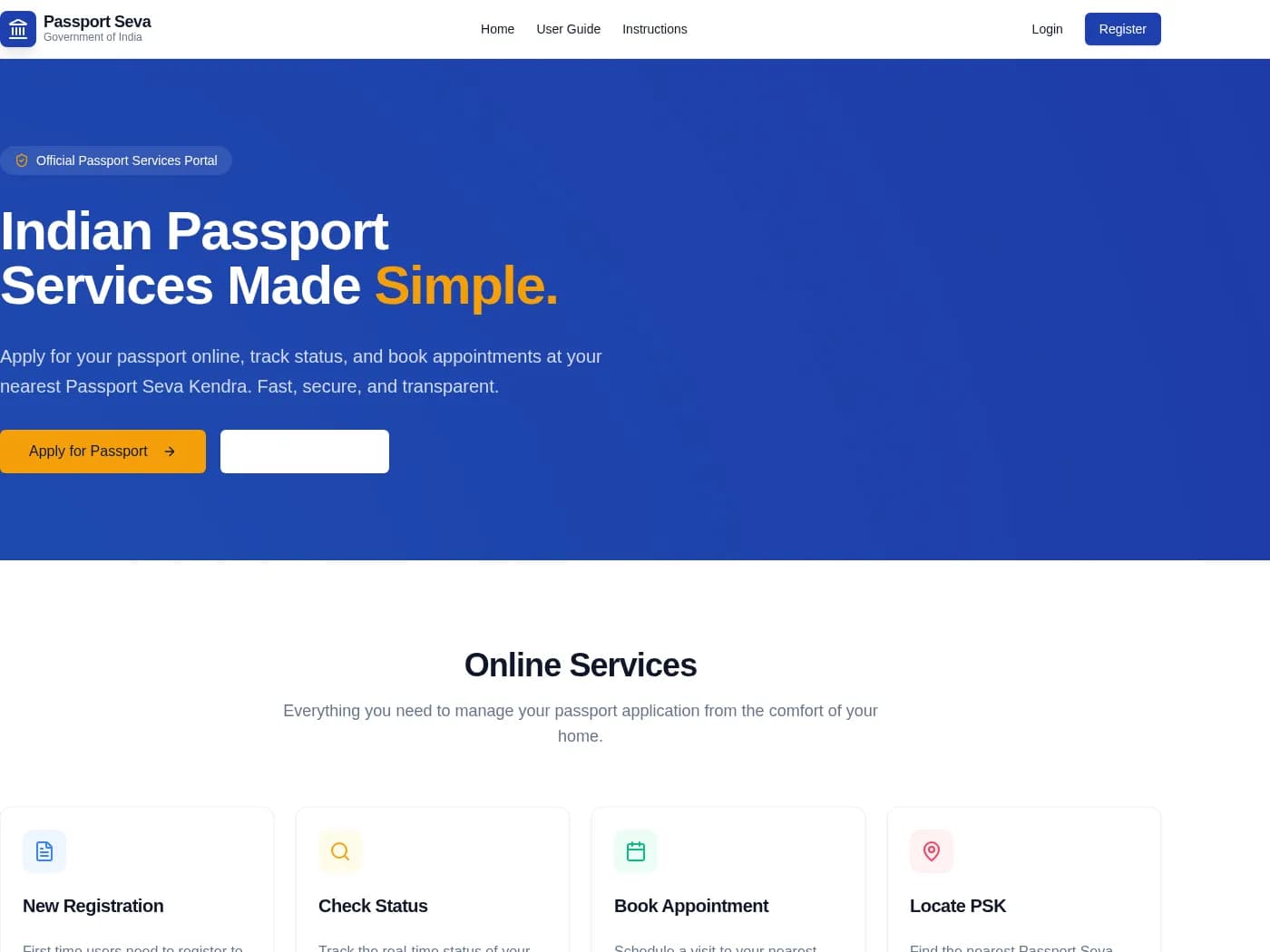 Passport Seva Clone