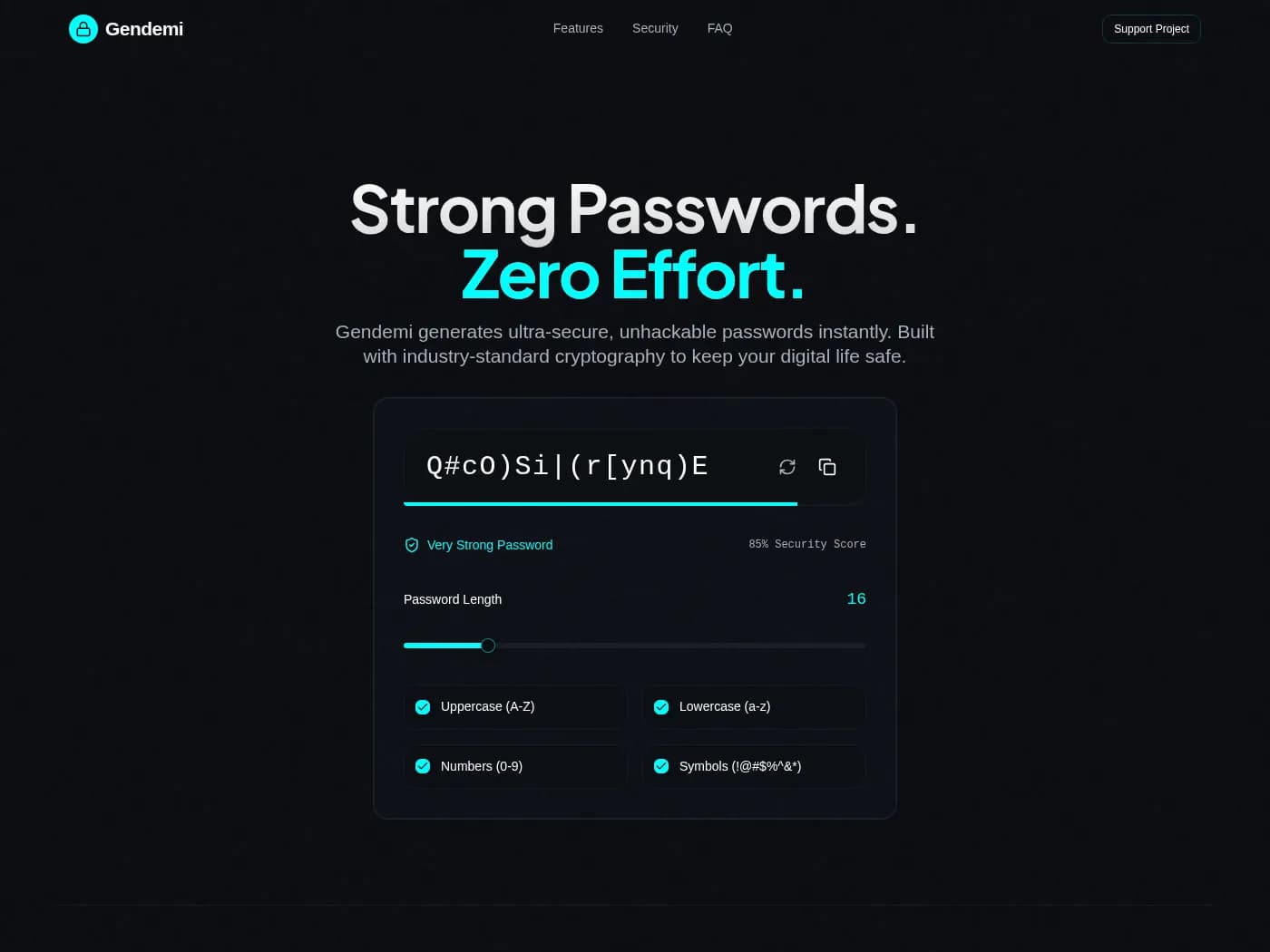 Gendemi Password Generator