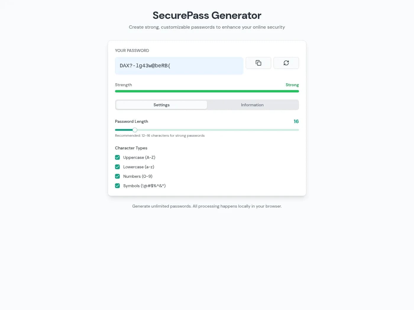 SecurePass Generator