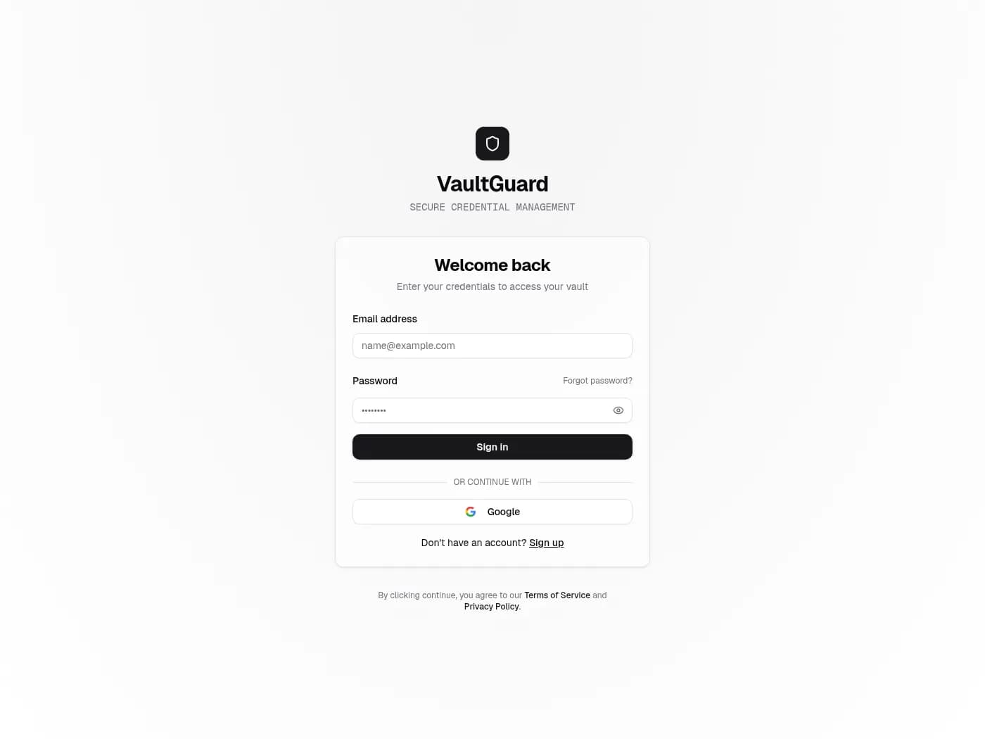 VaultGuard Password Manager