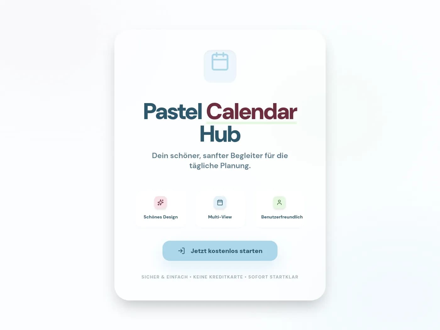 Pastel Calendar Hub