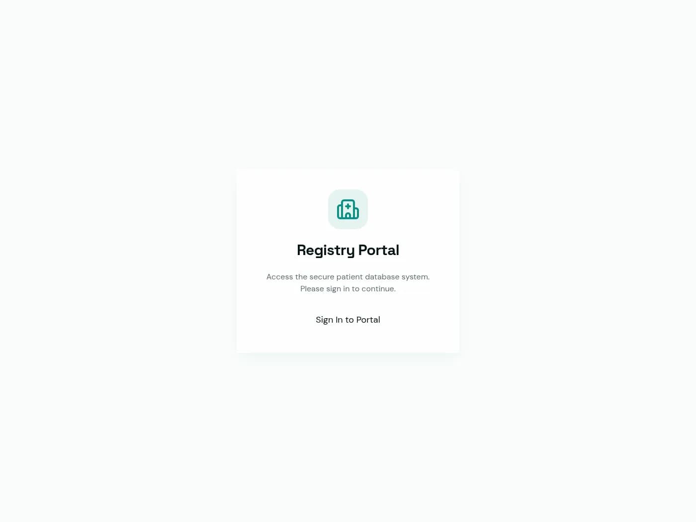 Patient Registry Portal