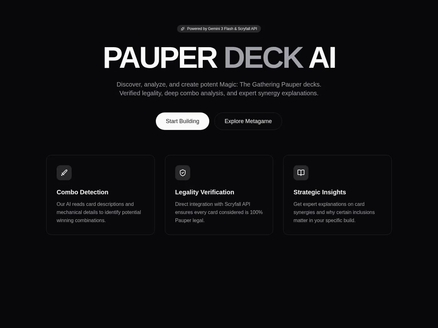 Pauper Deck Builder AI