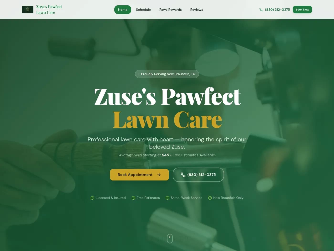Zeus's Pawfect Lawn App