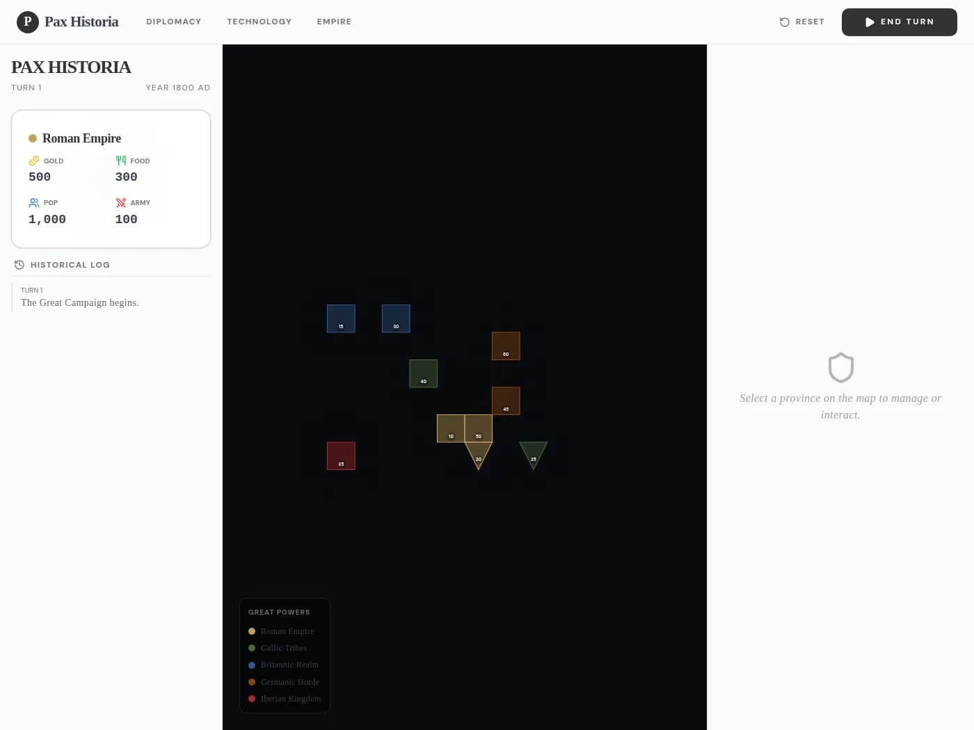 Pax Historia Web Clone