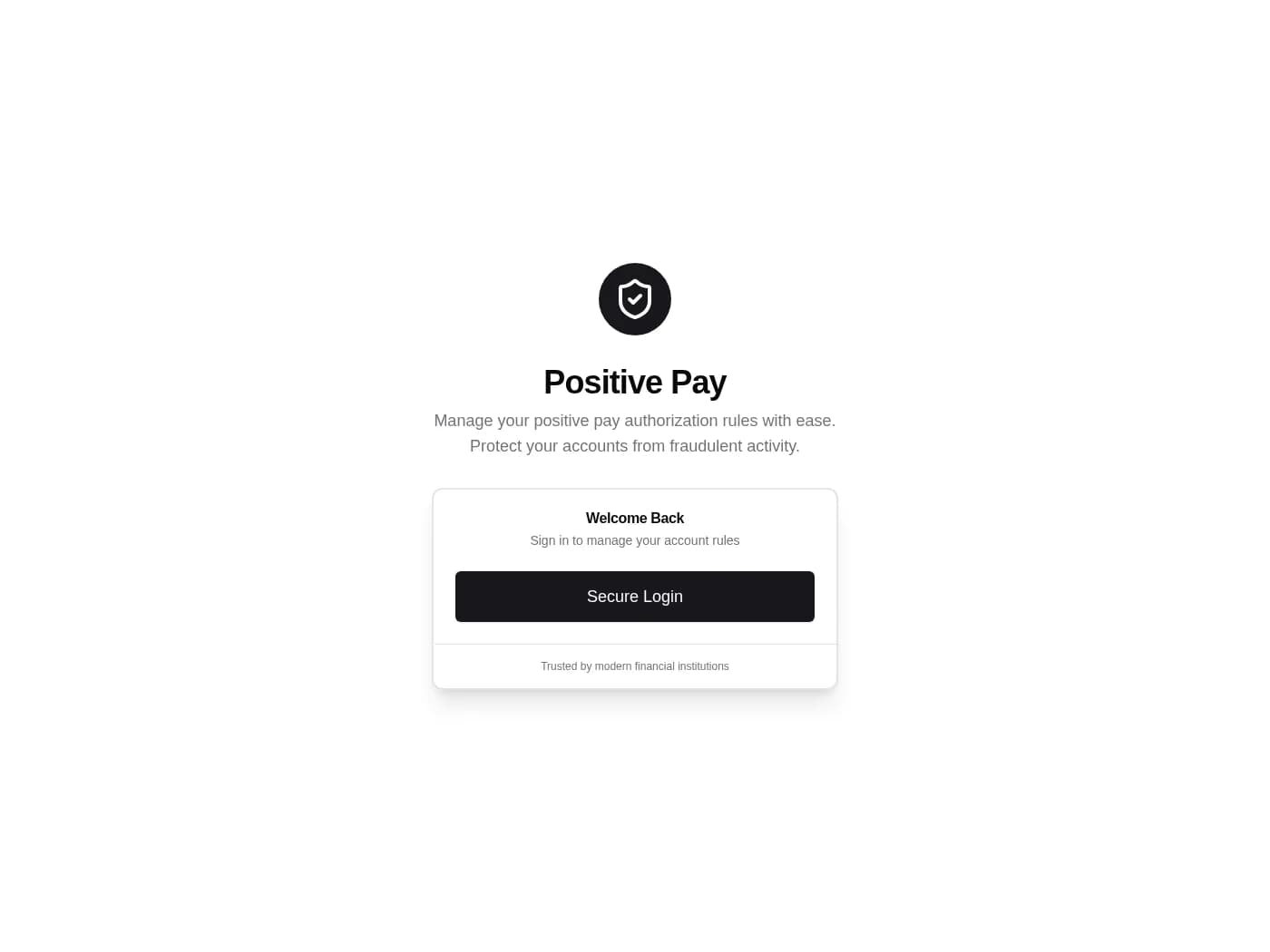 Positive Pay Rules Manager