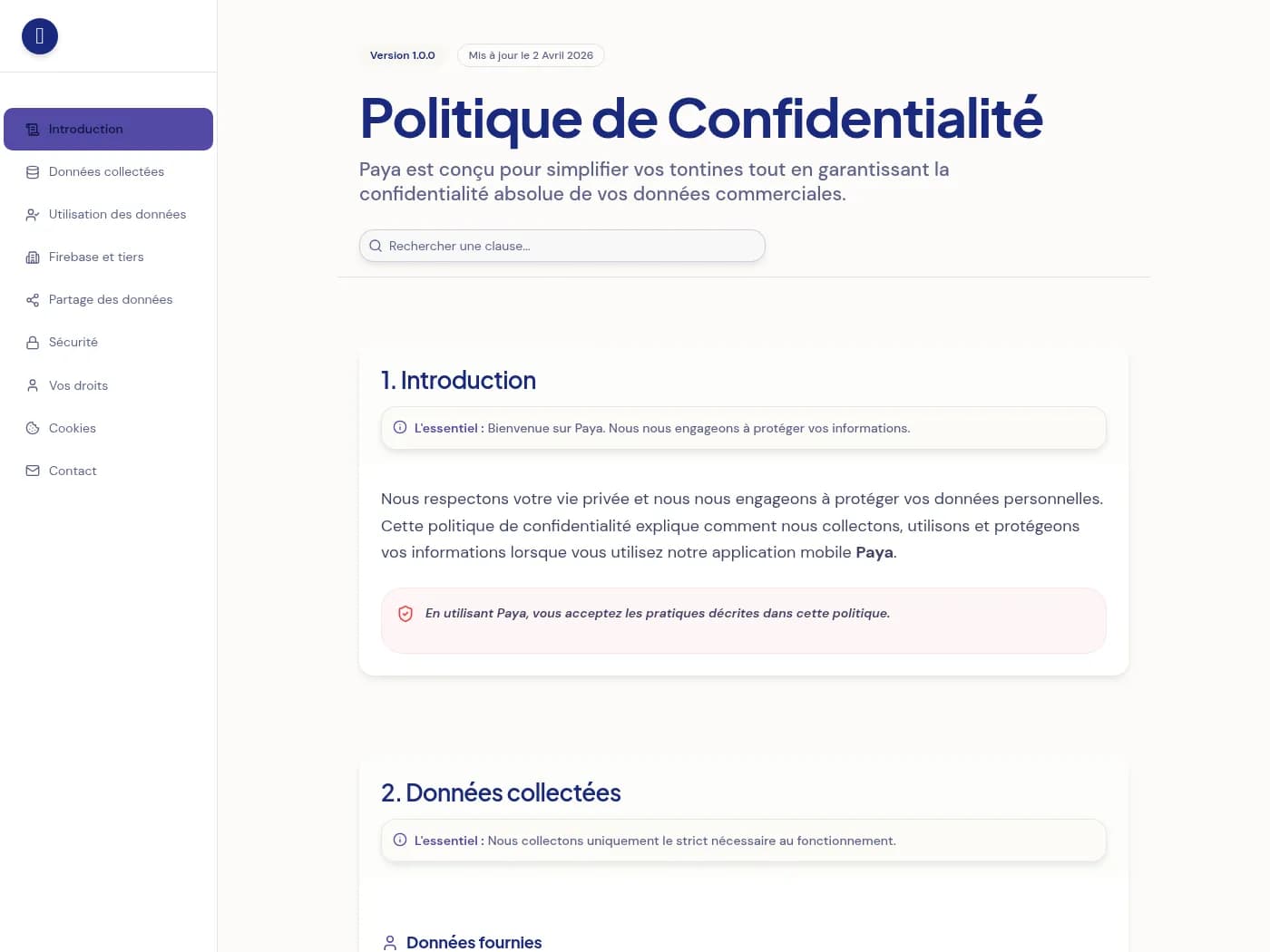 Paya Privacy Policy Page