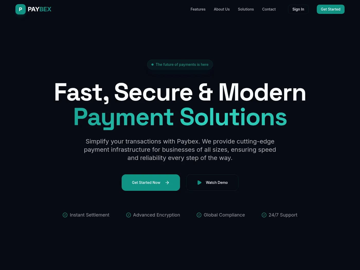 Paybex Landing Page